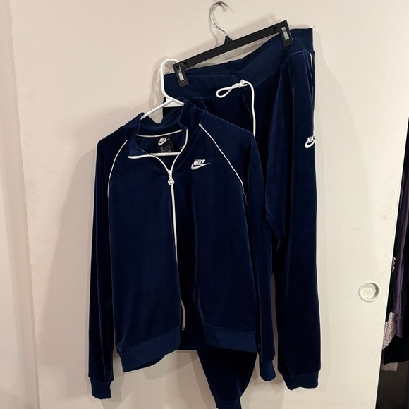 Nike | Pants | Nike Dark Blue Velvet Tracksuit Set Pants L Jacket Xl ...